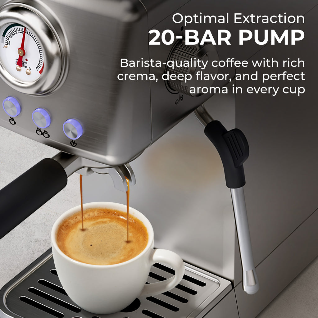 Kaffe Espresso Coffee Machine w/ Milk Frother (20 Bar Pump) - KF1000X ...